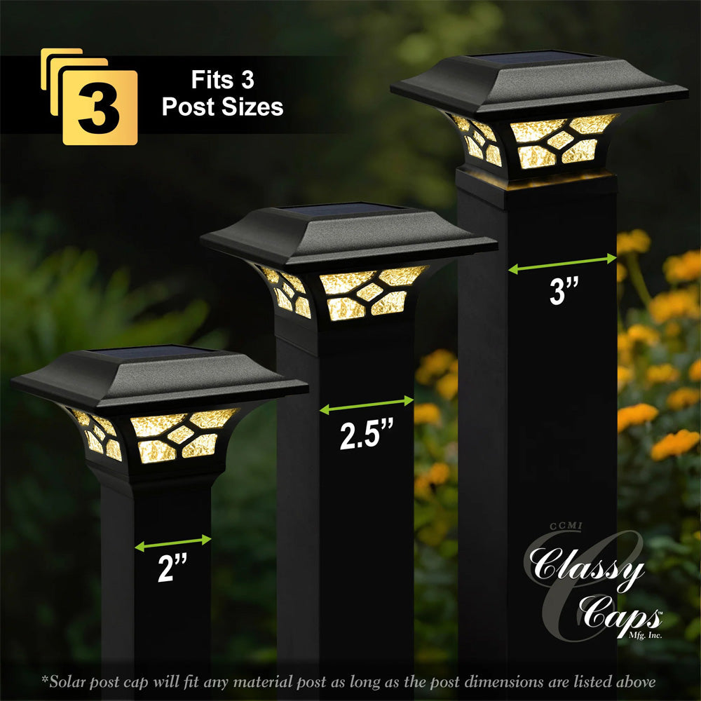 Kingston Black Solar Post Cap Light - 2", 2.5", 3" Rails
