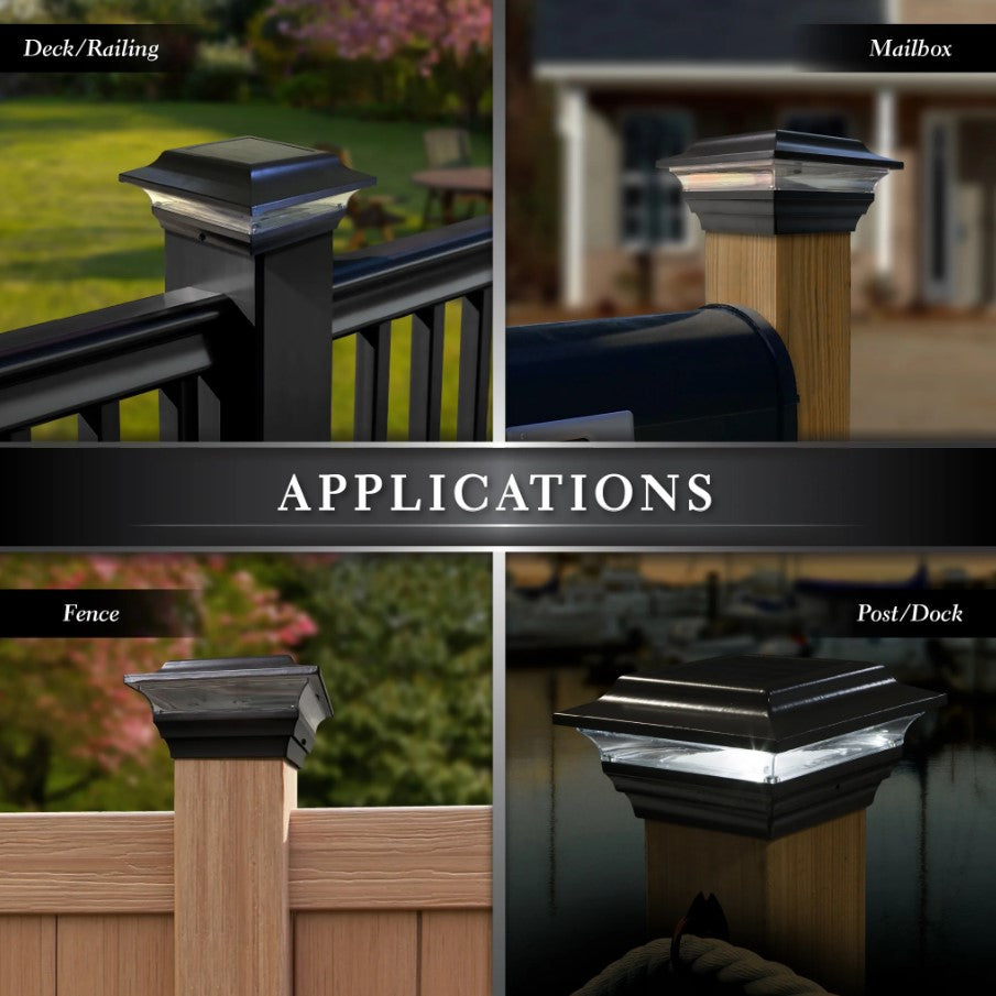 Imperial 4x4" Metal Solar Post Cap Light